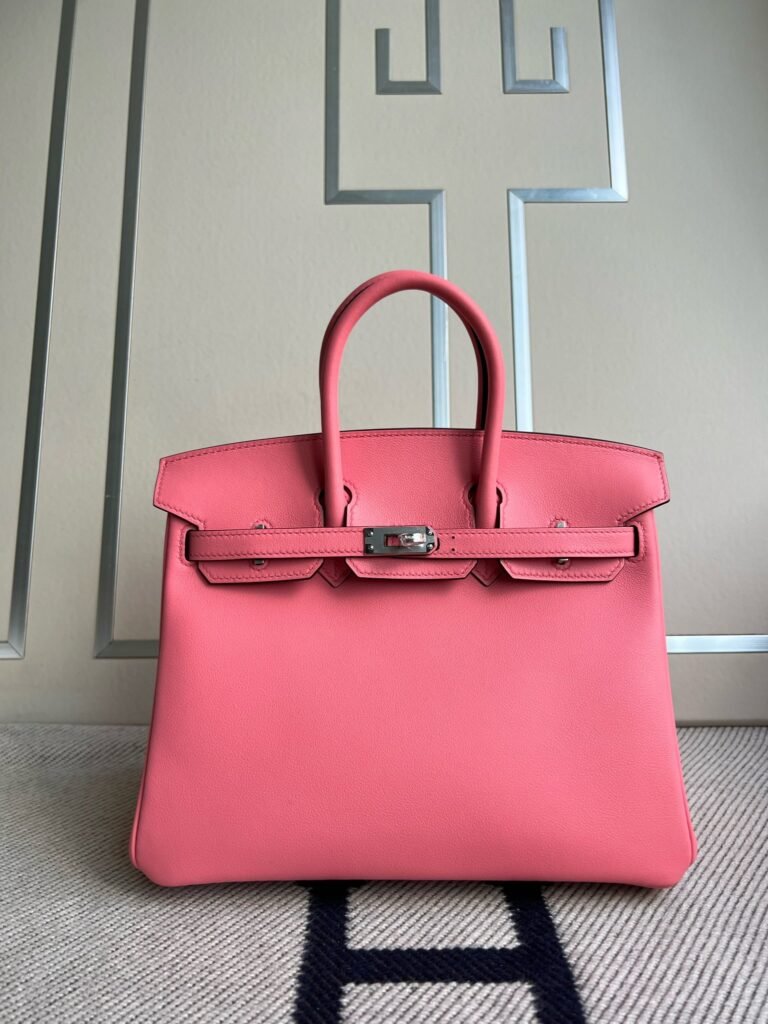 Uncle Bench Hermes Birkin Swift Rose Pink Silver Hardware PHW 25m Full ...